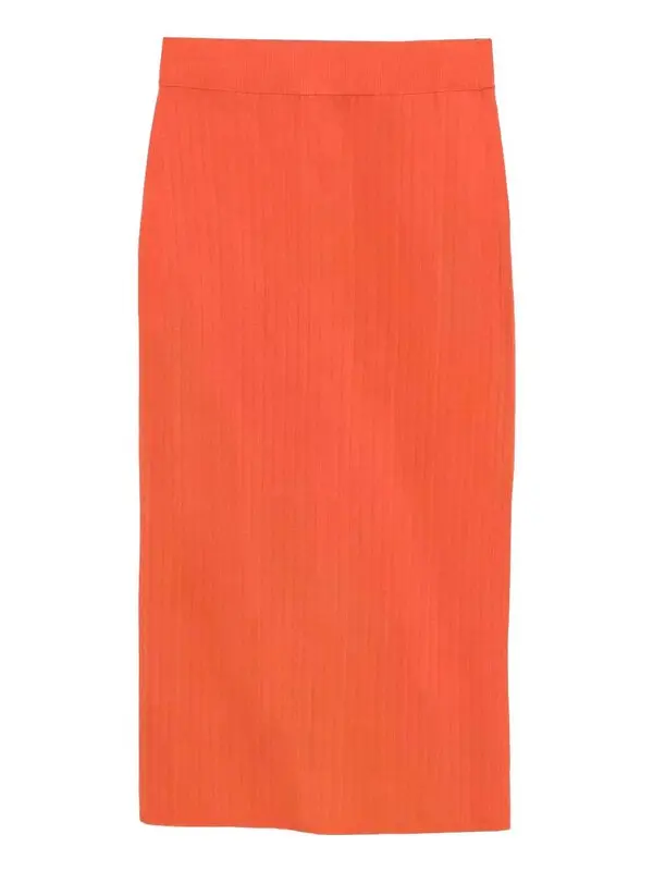 JOSEPH Ribbed Midi Skirt - Orange
