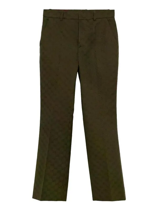 Gucci Gg Monogram Trousers - Green