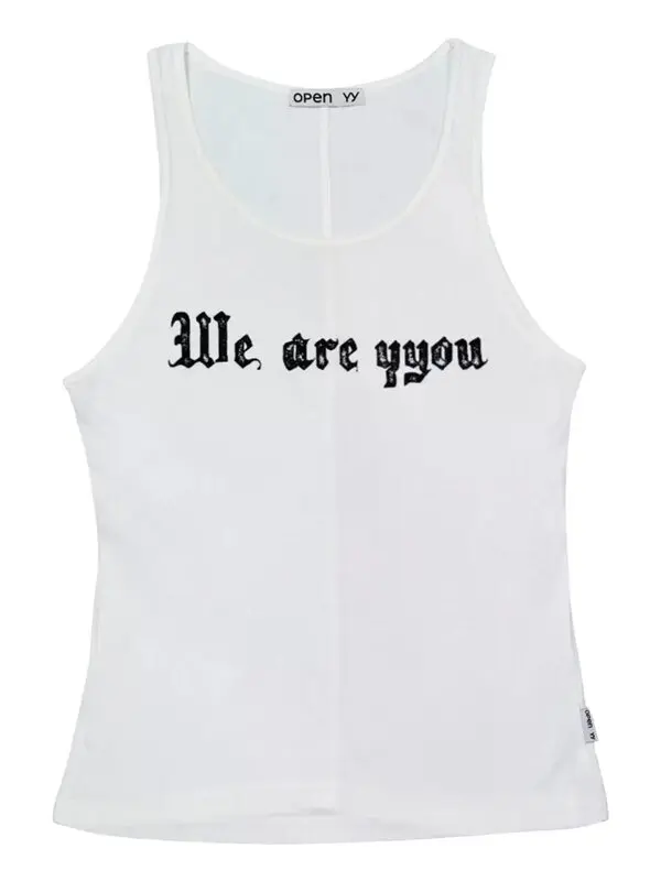 OPEN YY Graphic-print Tank Top - White