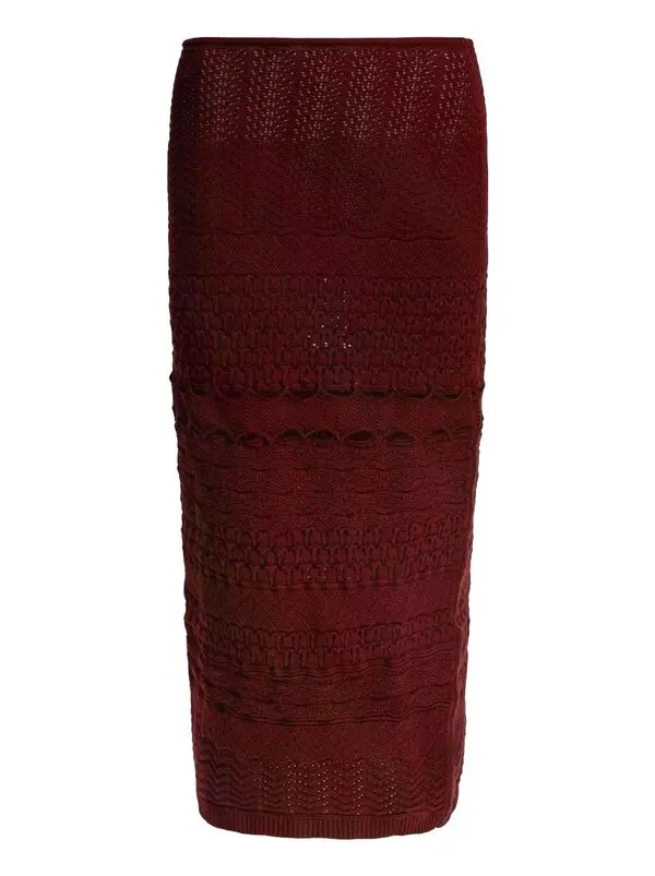 Elie Saab Crochet-knit Skirt - Red