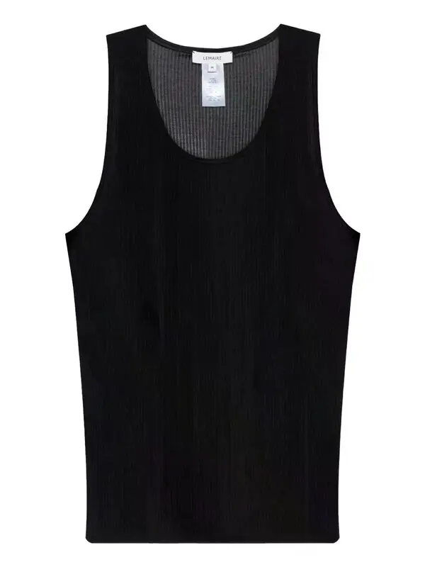 LEMAIRE Ribbed Wool Tank Top - Black