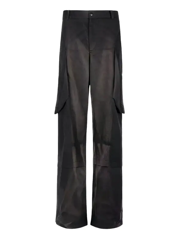 JIYONGKIM Sun-bleached Cargo Pocket Trousers - Black