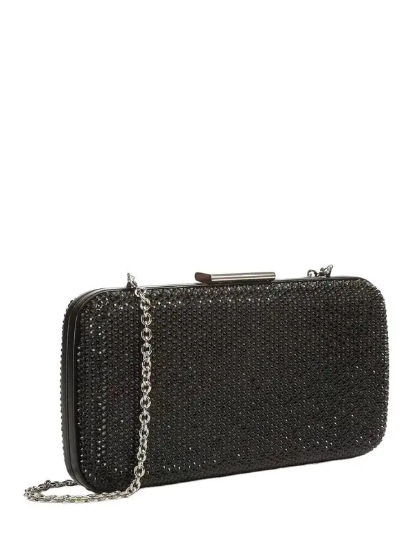 SERGIO ROSSI Crystal-embellished Clutch - Black