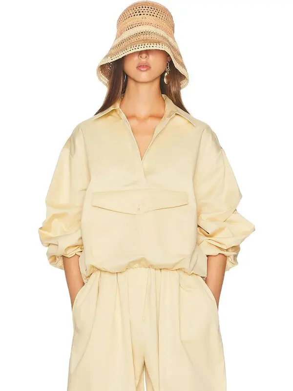 HELSA Cotton Twill Anorak - Pale Yellow