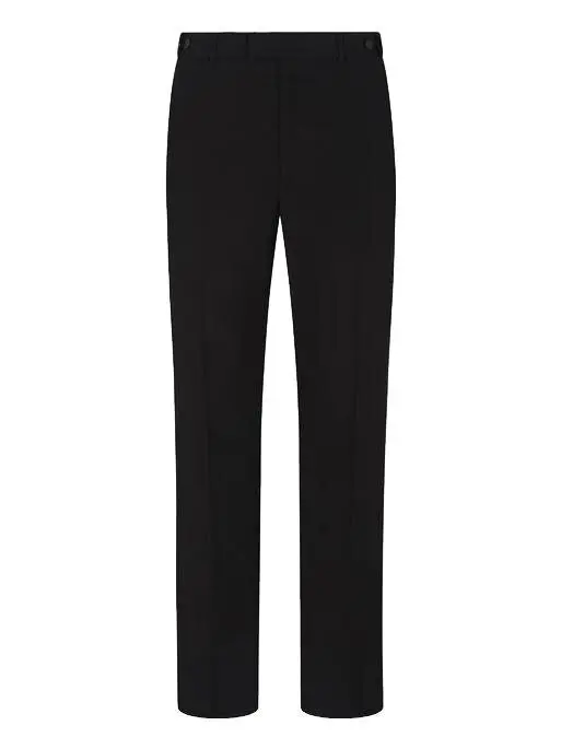 Emporio Armani Pleated Virgin Wool Trousers - Black