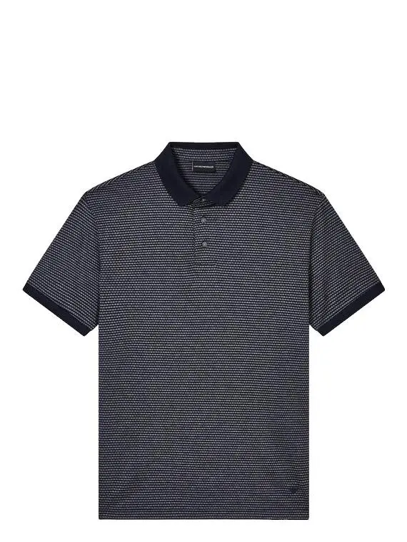 Emporio Armani Ribbed Polo Shirt - Natural