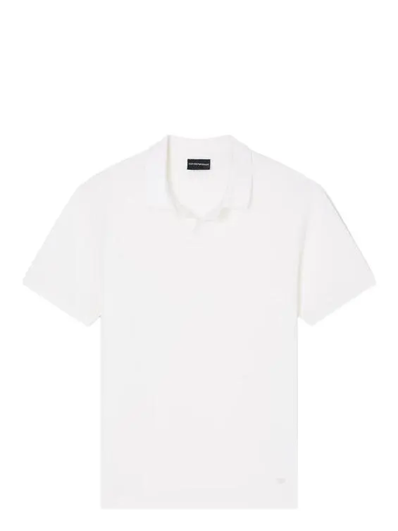 Emporio Armani Ribbed Polo Shirt - White