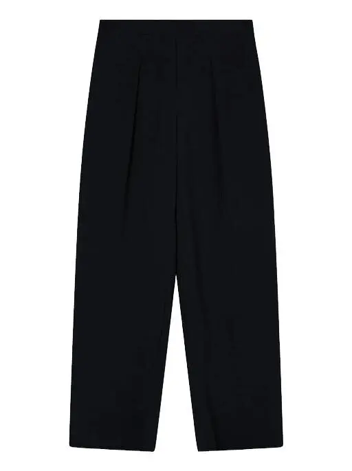 Emporio Armani Stretch Sandblasted Fabric Palazzo Trousers - Black