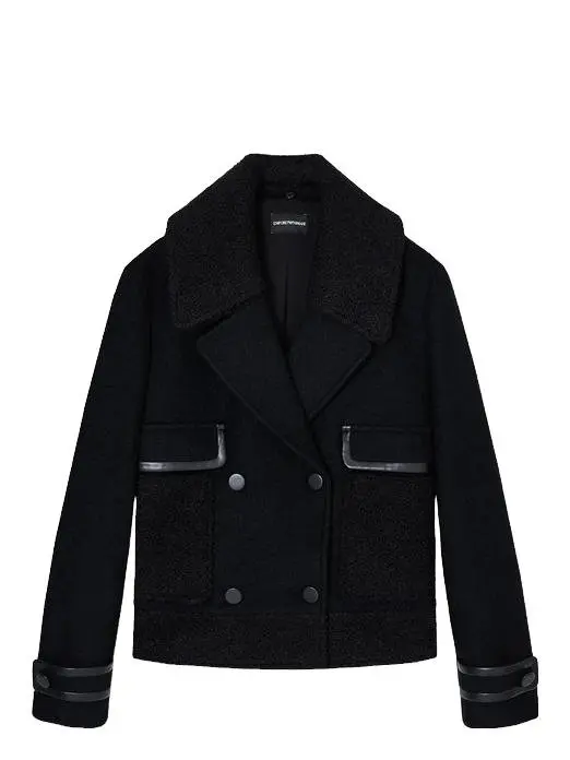 Emporio Armani Double-breasted Pea Coat - Black
