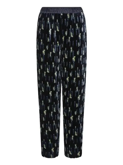 Emporio Armani Printed Velvet Trousers - Blue / Navy