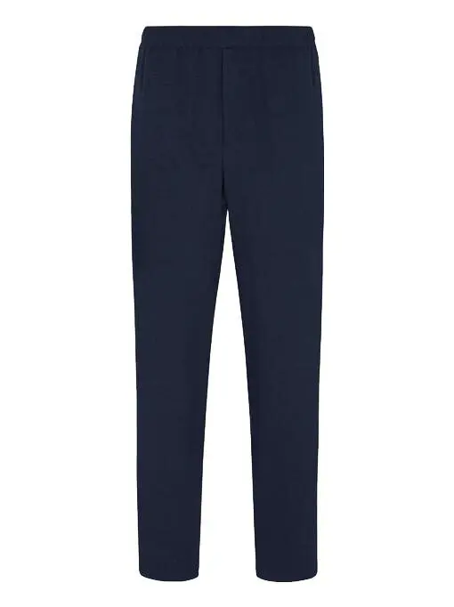 Giorgio Armani Cupro And Viscose Flat-front Trousers - Blue
