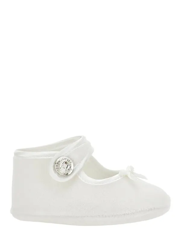 Monnalisa Bow-detail Fabric Shoes - White
