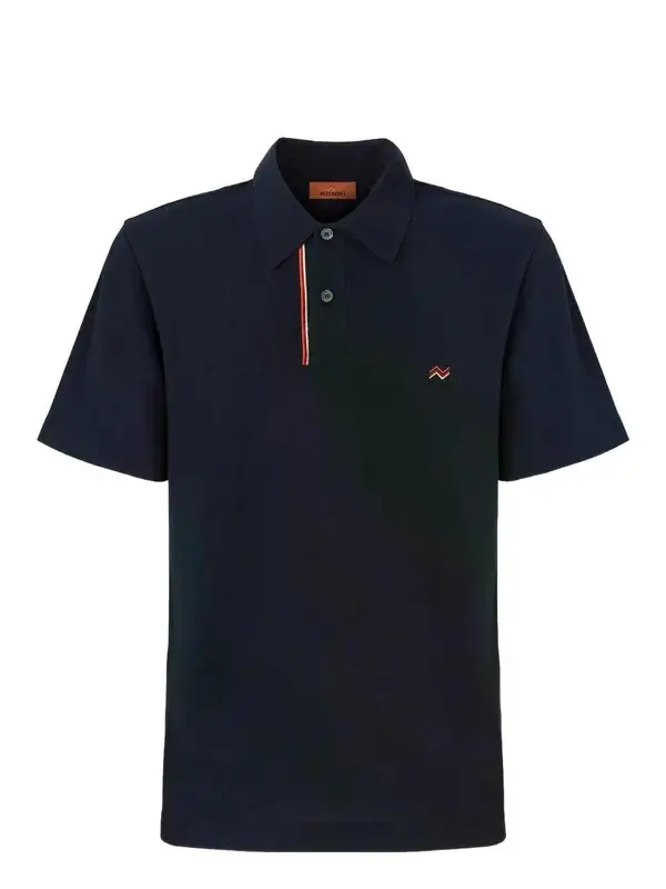 Missoni Striped-collar Polo Shirt - Blue