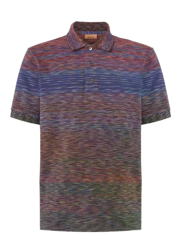 Missoni Striped-pattern Polo Shirt - Red