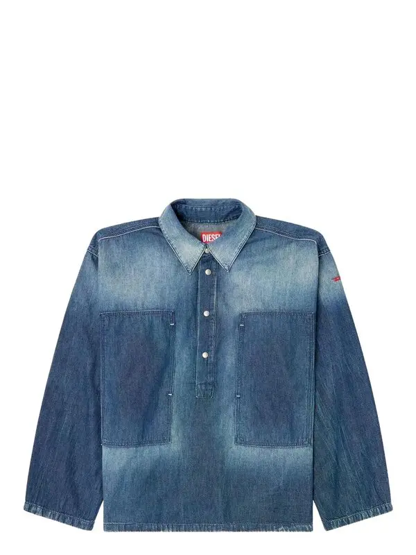 DIESEL® Buttoned Henley Shirt - Blue