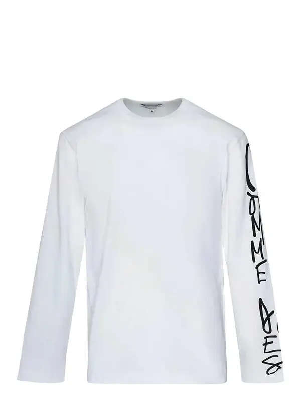 Comme Des Garçons Long-sleeve Logo T-shirt - White