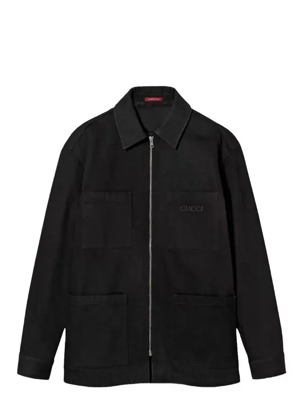 Gucci Zip-front Patch-pocket Jacket - Black