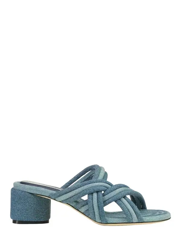 SERGIO ROSSI 50mm Watamu Knotted Denim Sandals - Blue
