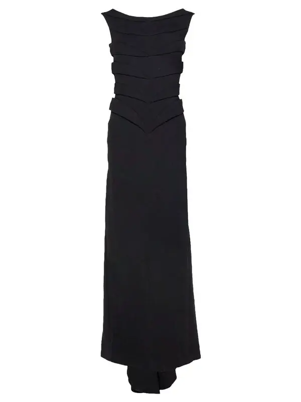 JIL SANDER Pleated Gown - 990 Black