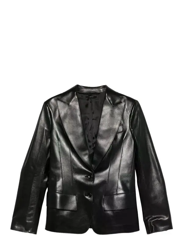 TOM FORD Notched-lapel Leather Jacket - Black