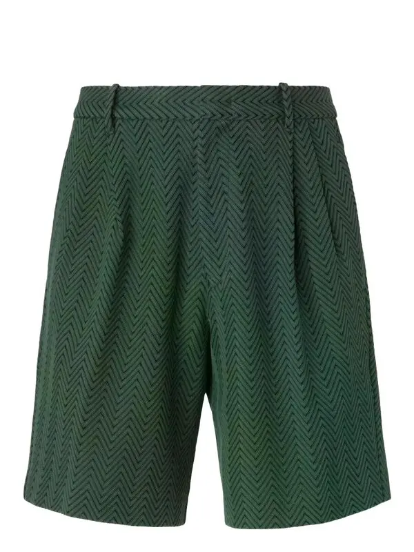 Missoni Pleated Herringbone Shorts - Green