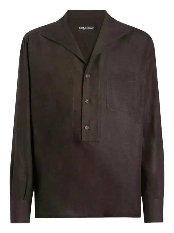 Dolce & Gabbana Shawl-collar Shirt - Brown