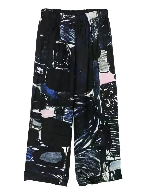 DANIELA GREGIS Abstract-print Trousers - Blue