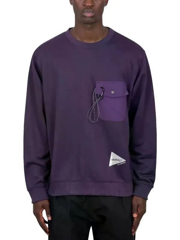 Gramicci X And Wander Crewneck Pocket Sweatshirt - Purple