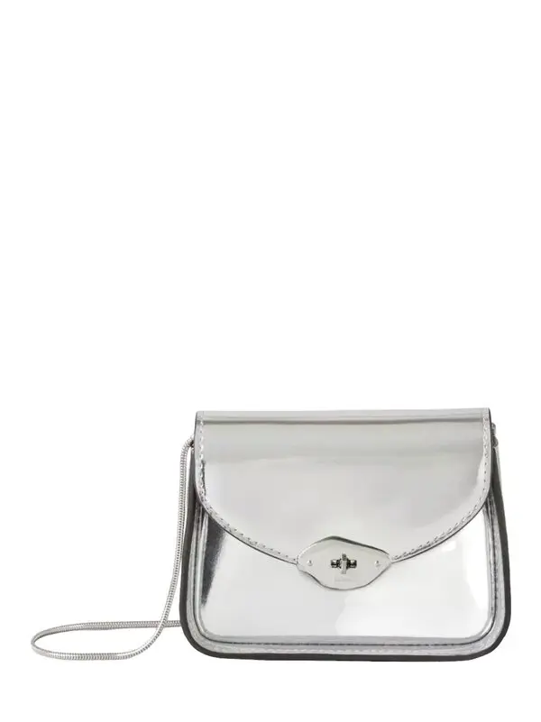 Mulberry Metallic Flap Cross Body Bag - Silver