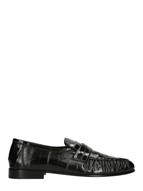 THE ROW Soft Eel Loafers - Black
