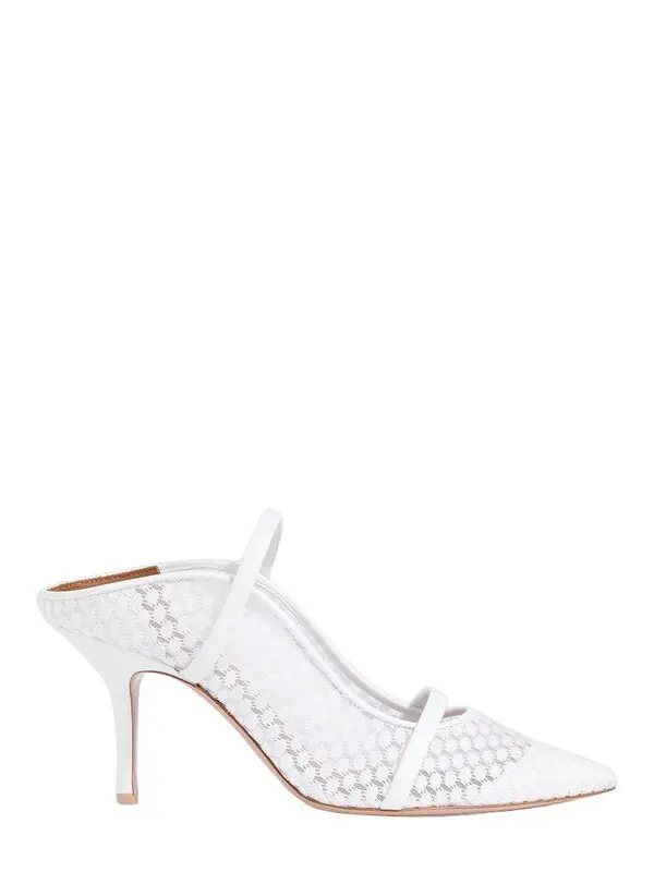 MALONE SOULIERS Maureen 70 Lace Pumps - White