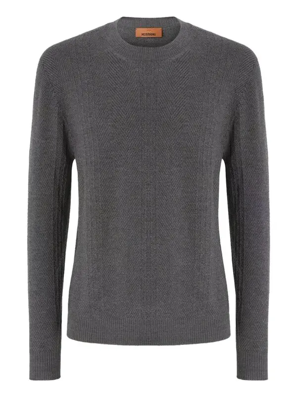 Missoni Herringbone Cable Knit Sweater - Grey