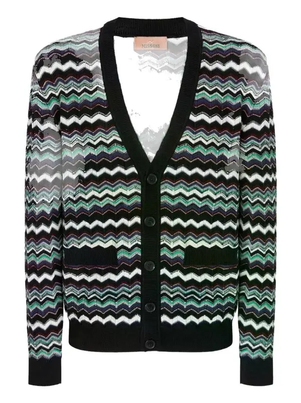 Missoni Chevron-pattern Cardigan - Blue