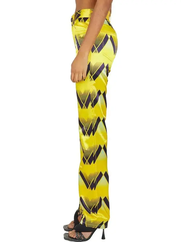 MERYLL ROGGE Graphic-print Satin Trousers - Yellow