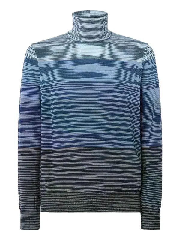 Missoni Stripe-pattern Turtleneck Sweater - Blue