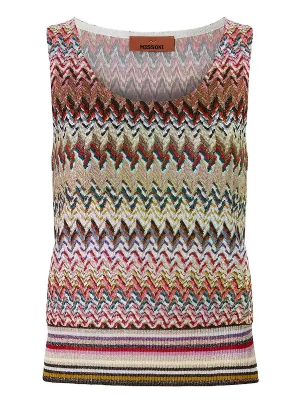 Missoni Zigzag Knit Top - Red