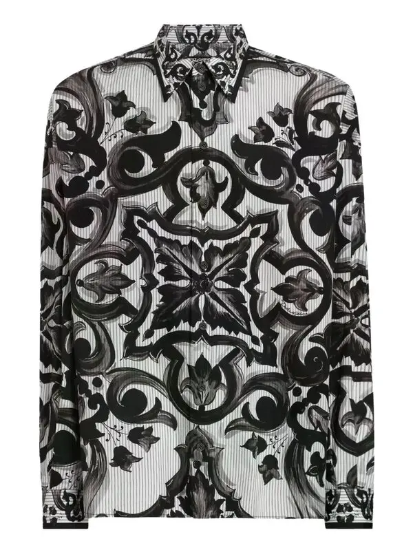 Dolce & Gabbana Majolica-print Shirt - Black