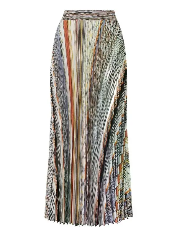 Missoni Pleated Knit Midi Skirt - Neutrals