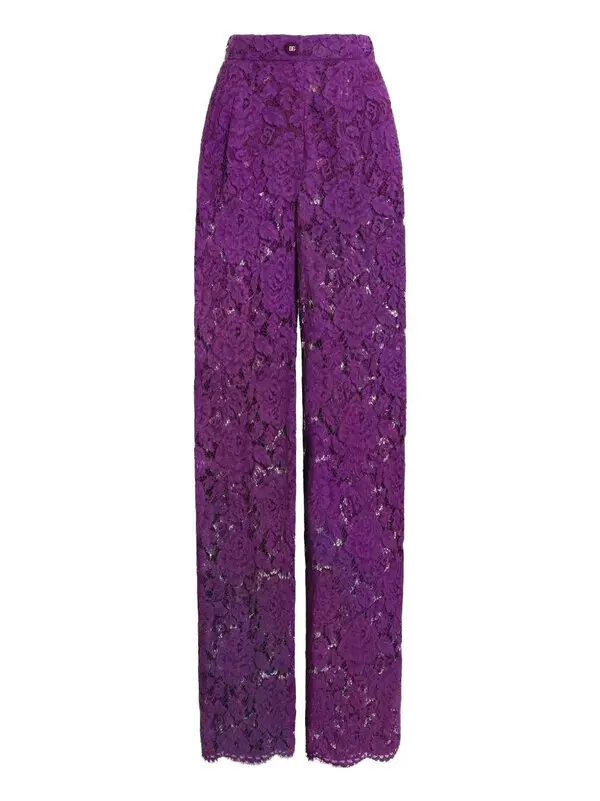 Dolce & Gabbana Lace Detailing Trousers - Purple