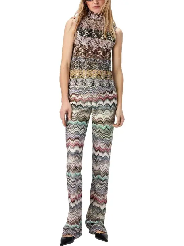 Missoni High-neck Floral-pattern Top - Neutrals