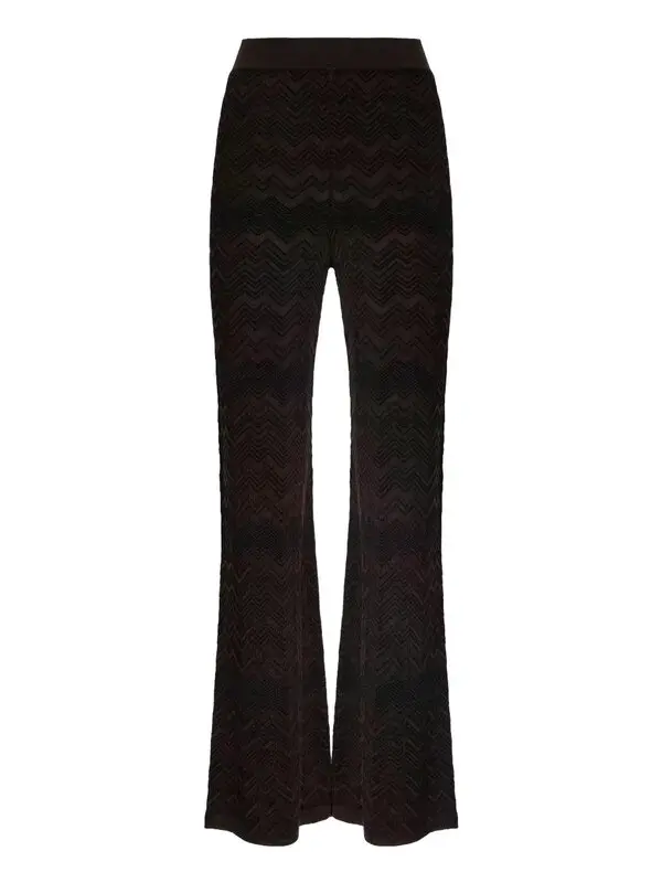 Missoni Zigzag-pattern Flared Trousers - Brown
