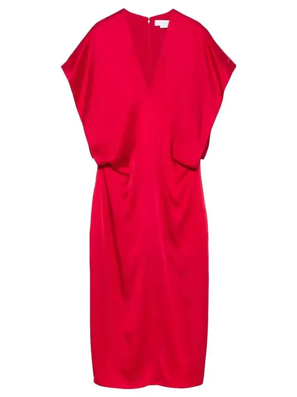 Stella McCartney Satin Midi Dress - Red