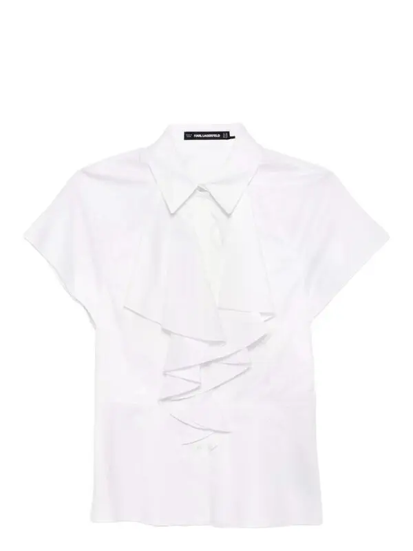Karl Lagerfeld Ruffle Poplin Shirt - White