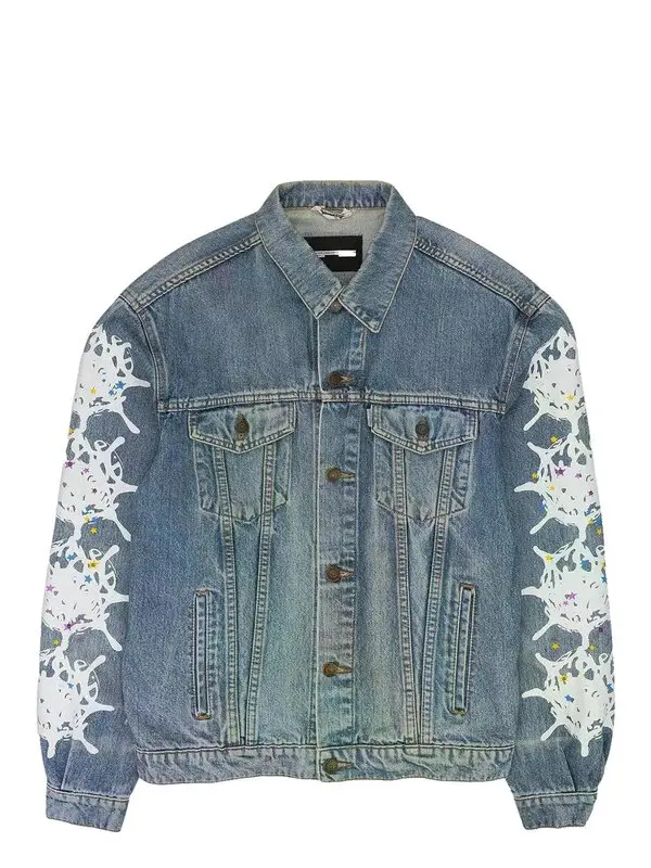SP5DER Web-print Denim Jacket - Blue