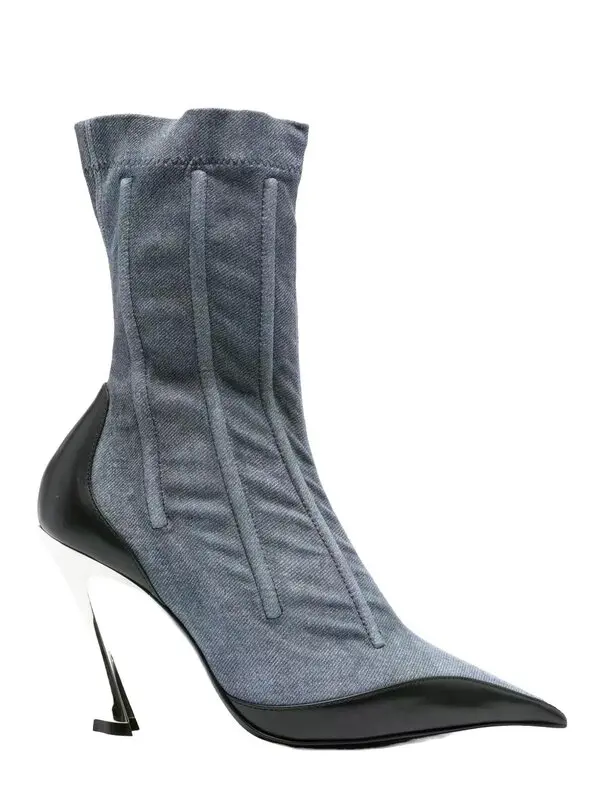 MUGLER 110mm Pointed-toe Ankle Boots - Blue