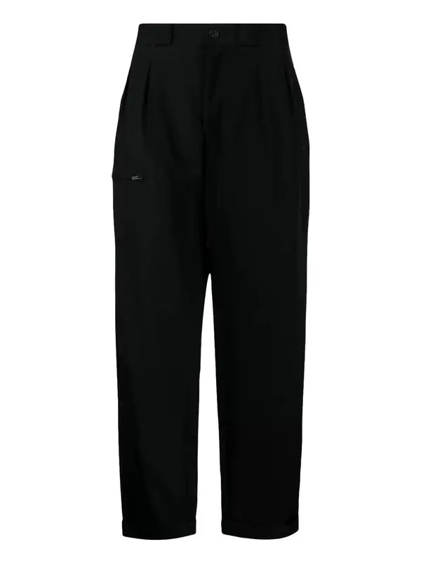 Yohji Yamamoto Straight-leg Wool Trousers - Black