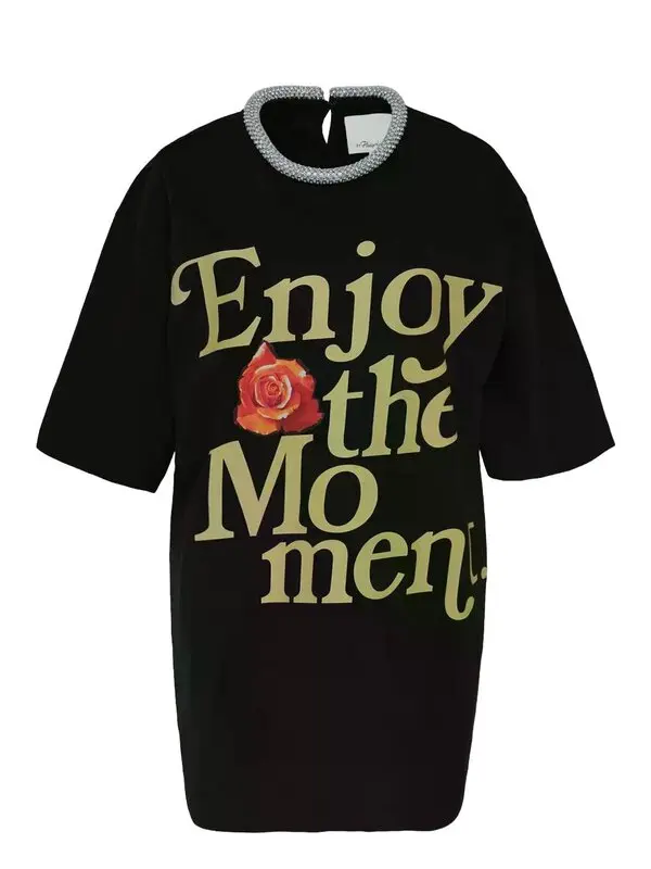 3.1 Phillip Lim Embellished-neck T-shirt - Black