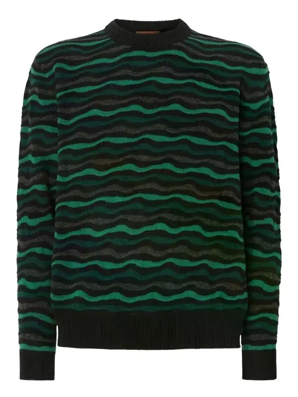 Missoni Wave-pattern Crew-neck Sweater - Green