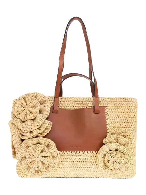 Ulla Johnson Rose-detailed Tote Bag - Neutrals