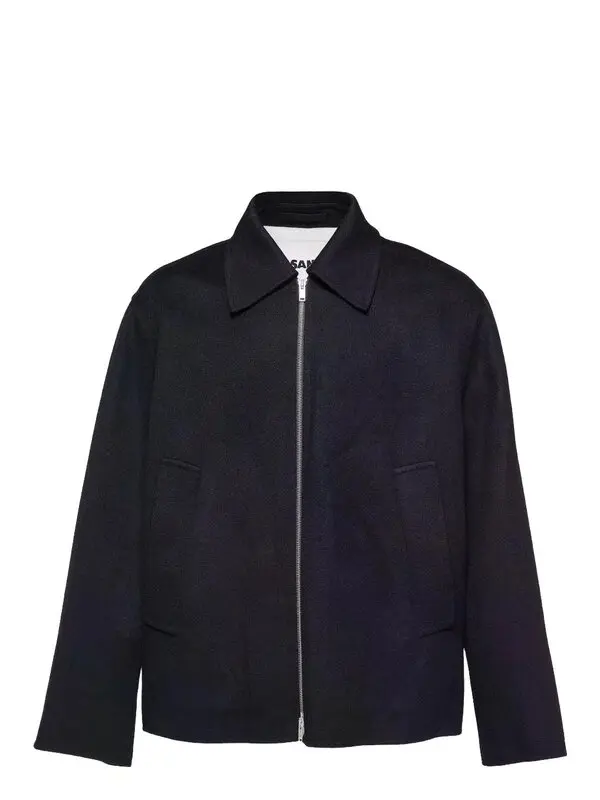 JIL SANDER Zip-front Wool Jacket - Black
